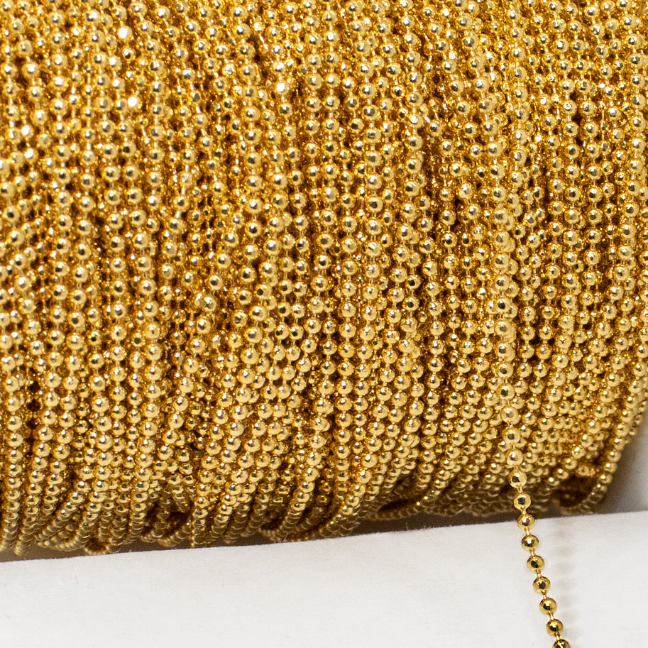 Cadena Bolitas Diamantada De Gold Filled x Metros – Santorini Bisutería