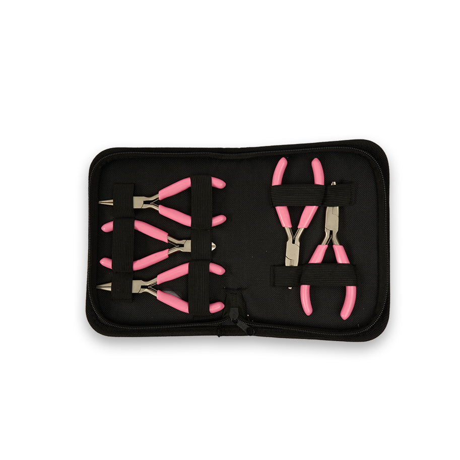 Kit Pinzas Rosadas Con Estuche / X 5 – Santorini Bisutería