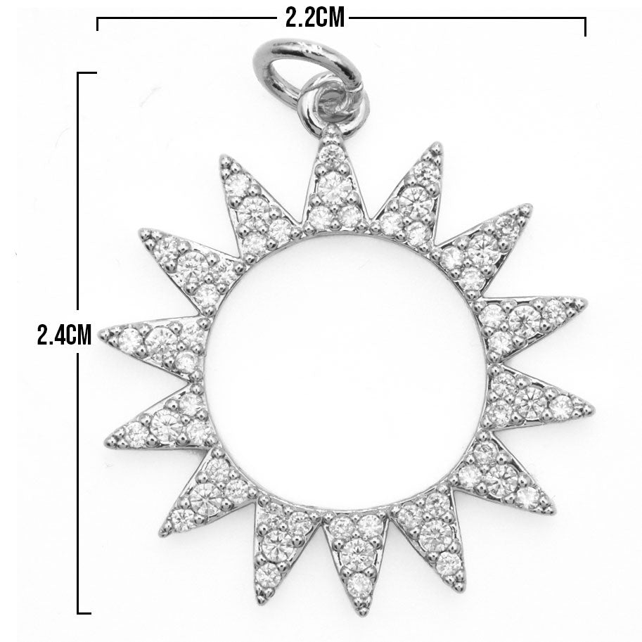 Dije Sol Collar Plateado Rodinado – Santorini Bisutería