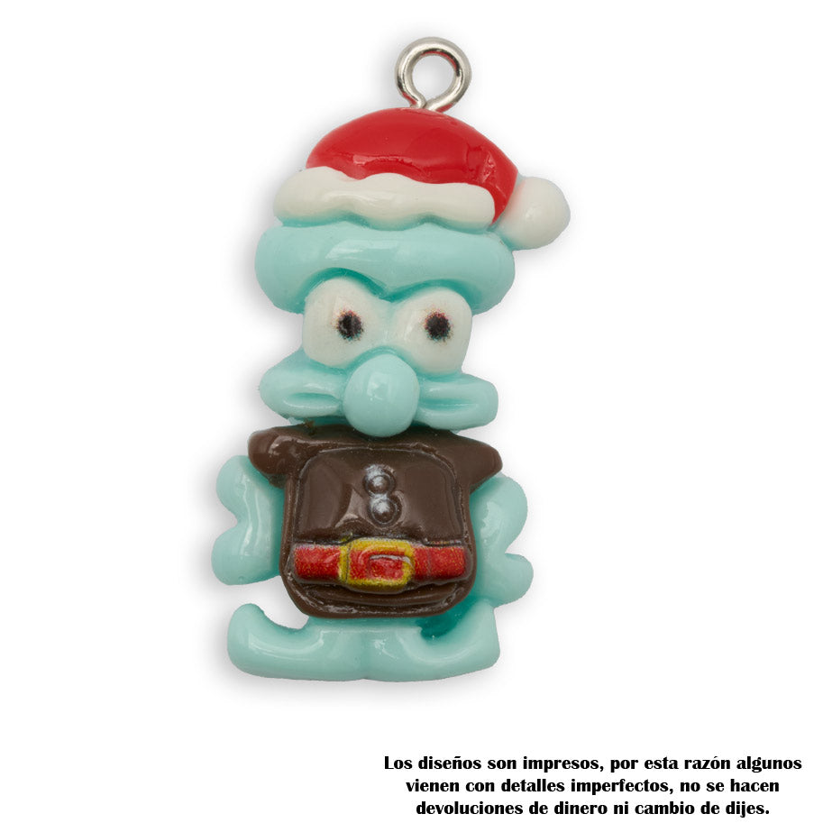 Dije Calamardo Navideño Acrílico – Santorini Bisutería