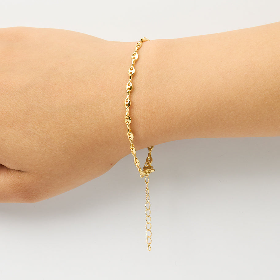 Pulsera GC Dorada Rodinado – Santorini Bisutería