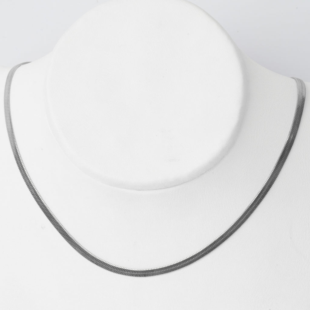 Cadena de Acero Serpiente Plateada 4mm / 50cm – Santorini Bisutería